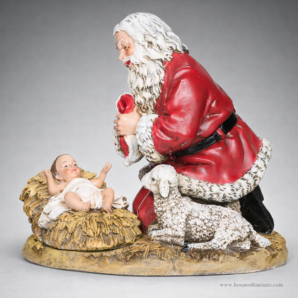 Joseph’s Studio Kneeling Santa & Baby Jesus with Lamb – 13″ Christmas ...