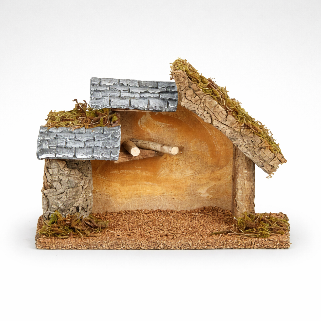 9.5" Italian Wooden Stable - Stable for Fontanini® 5" Nativity Figures ...
